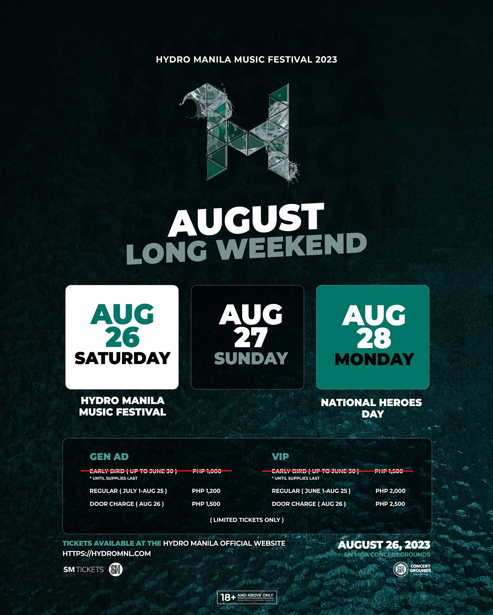 Hydro Manila Music Festival October 14, 2023: SM MOA Concert Grounds ...